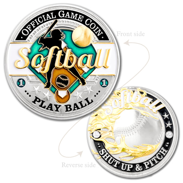 Softball Sports Official Game Coin in Gift Box | Armor Coin