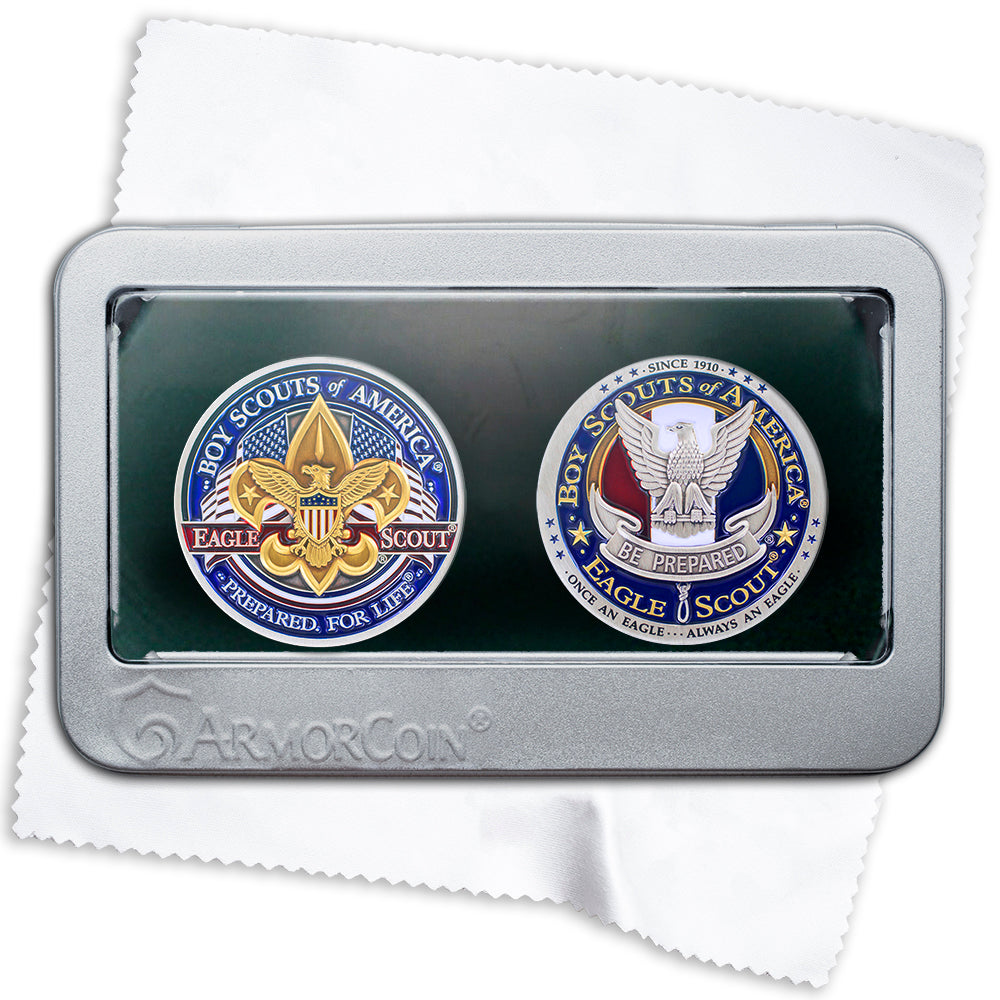 Eagle Scout Medallion · BSA Coin in Presentation Box Tin Box set ...