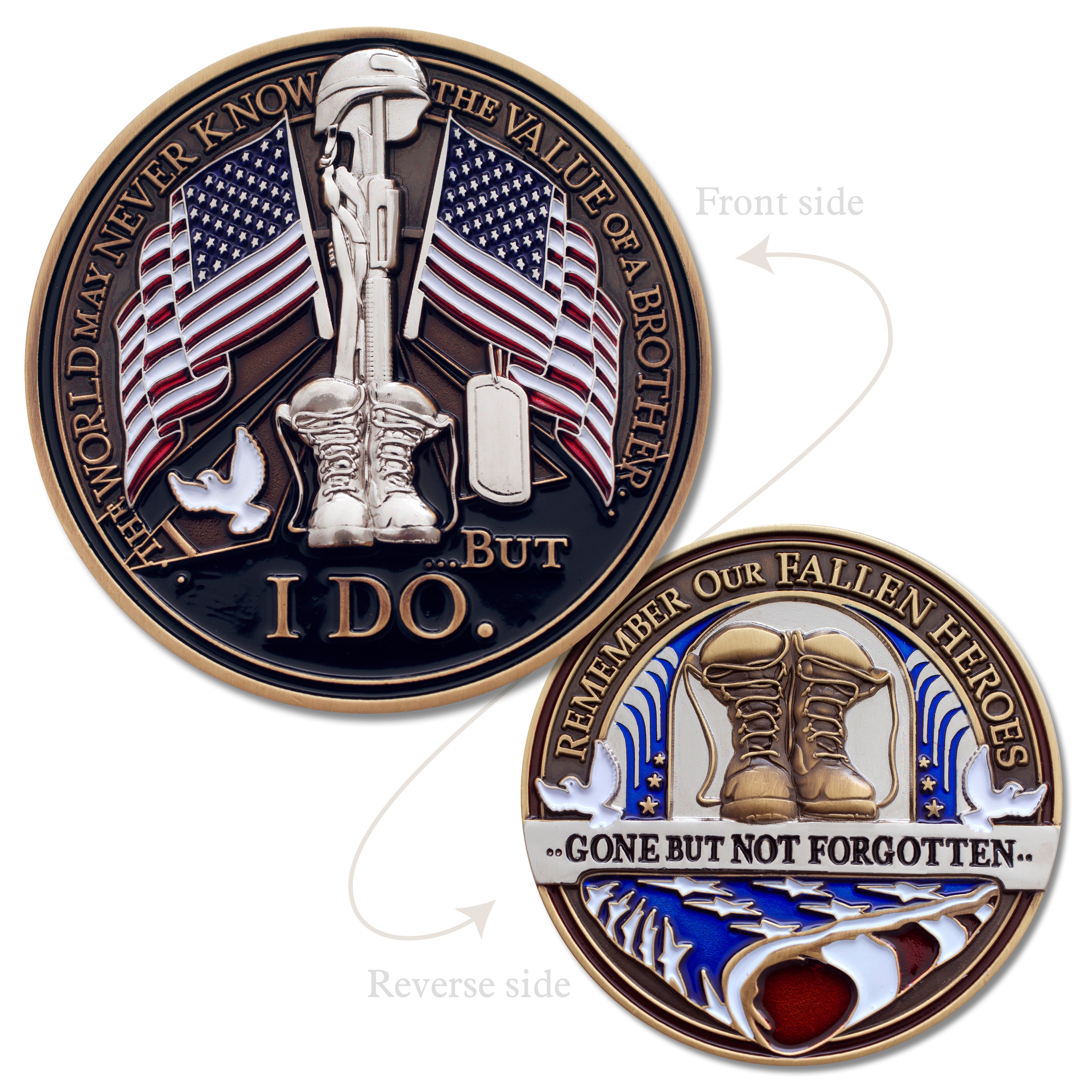 Fallen Hero / Fallen Soldier Memorial Challenge Coins | Armor Coin