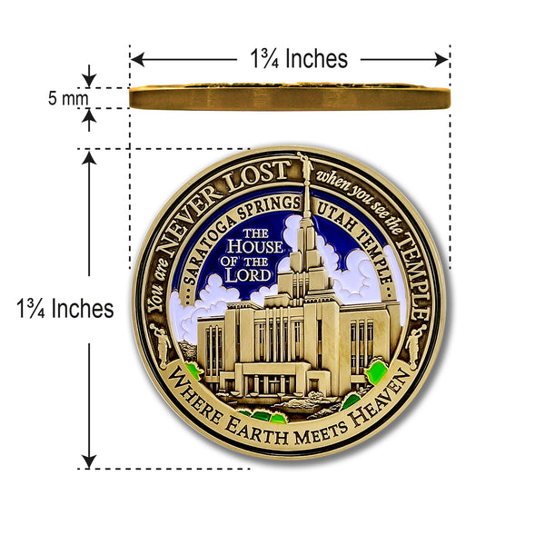 Saratoga Springs Utah LDS Temple Medallion in Tin Box Gift | Armor Coin