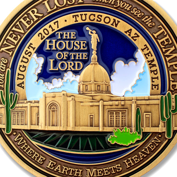 Tucson Arizona LDS Temple Medallion in Tin Box Gift | Armor Coin